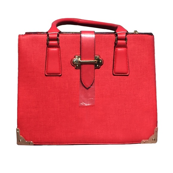 Isabelle | Bags | Red Satchel Hand Bag Adjustable Shoulder Bag | Poshmark